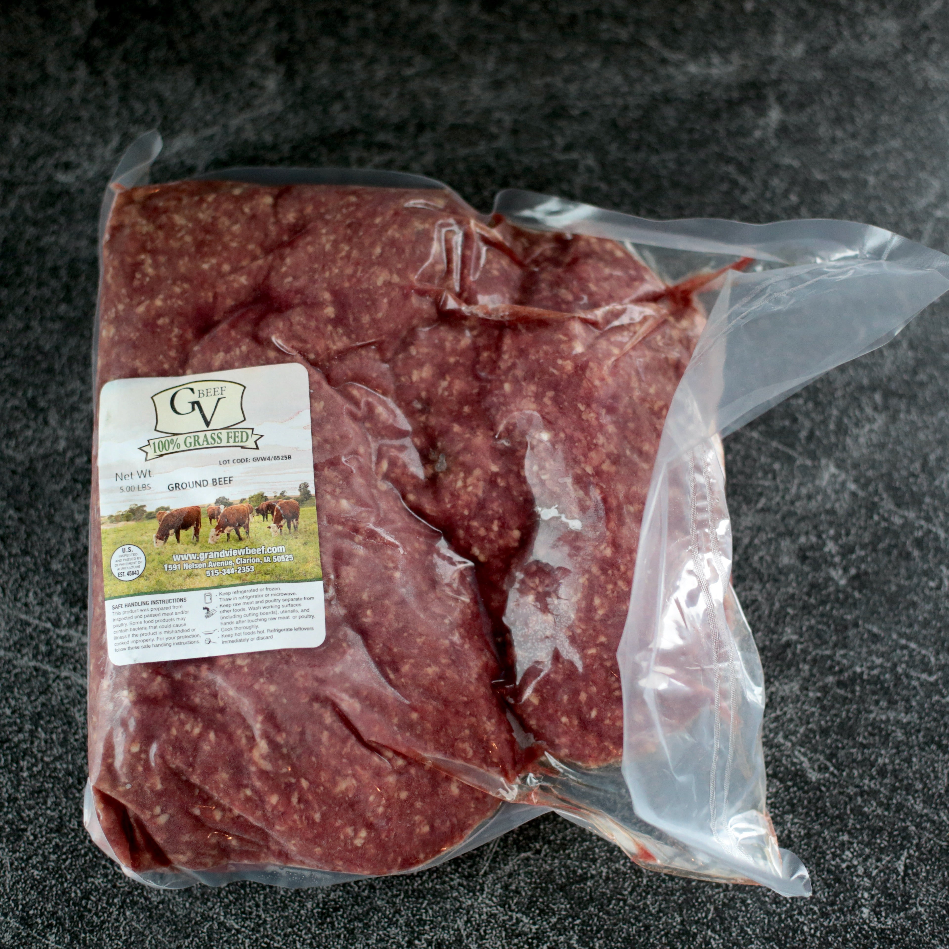 Grass Fed Ground Beef (80/20 Blend) - 5 LB Pack – Grand View Beef